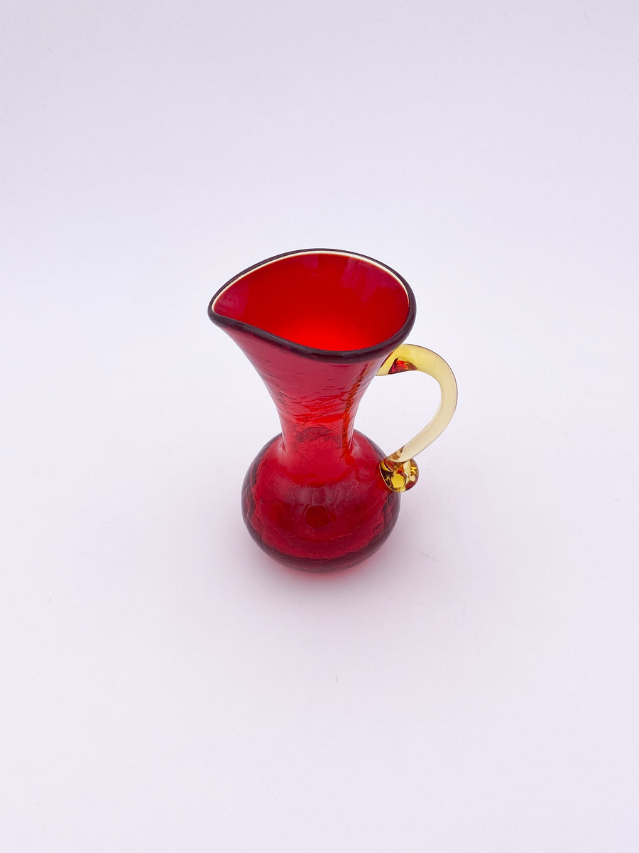 Small Red Crackle Glass Pitcher – Objects Inanimate