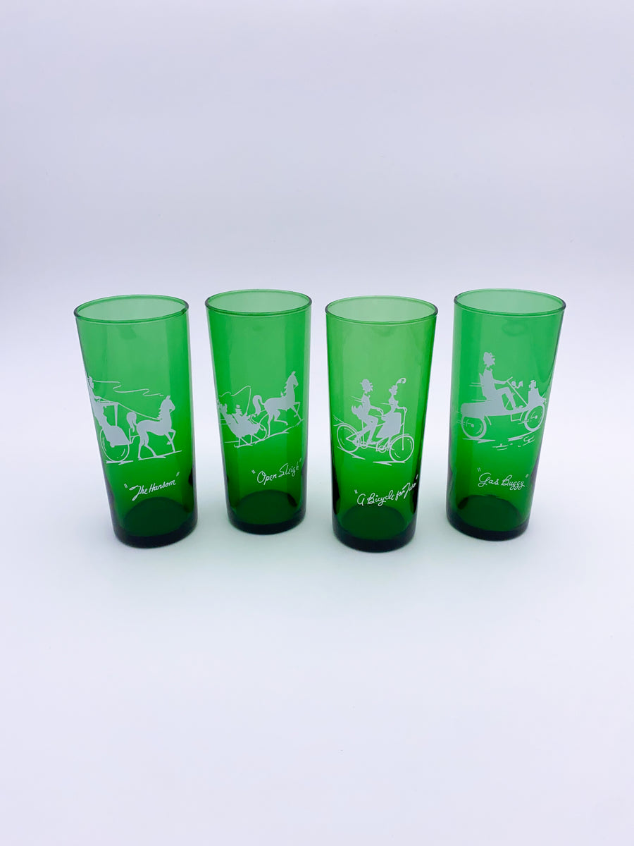 Set of 4 Green Glasses – Objects Inanimate