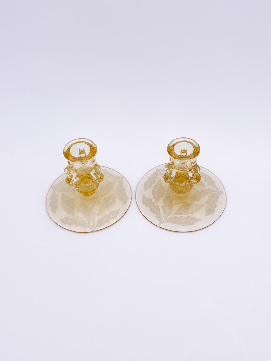 Etched Candle Holder Pair – Objects Inanimate